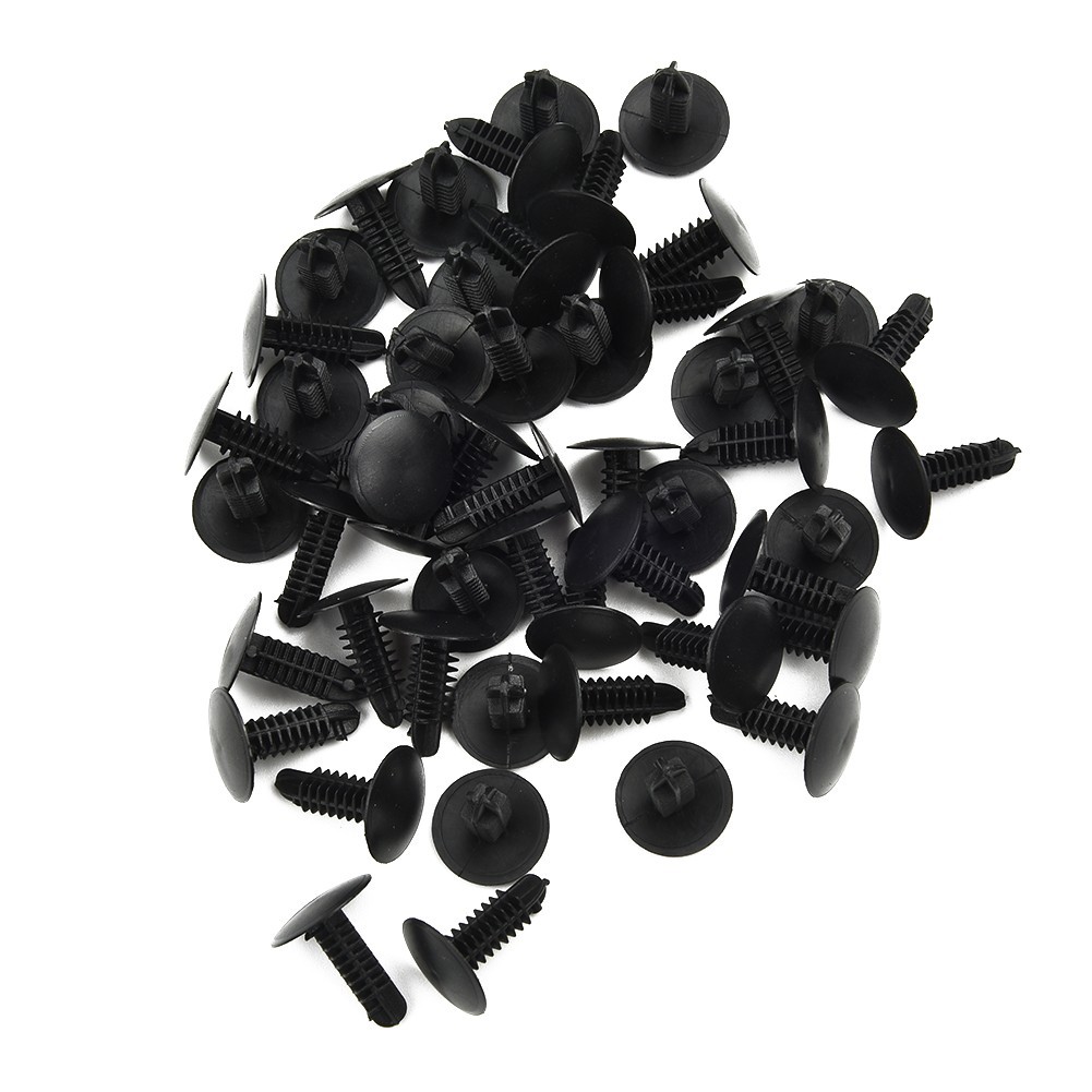 50 Pieces Plastic Retainer Clips Black Push Rivet 4mm x 5mm x 12mm for ...