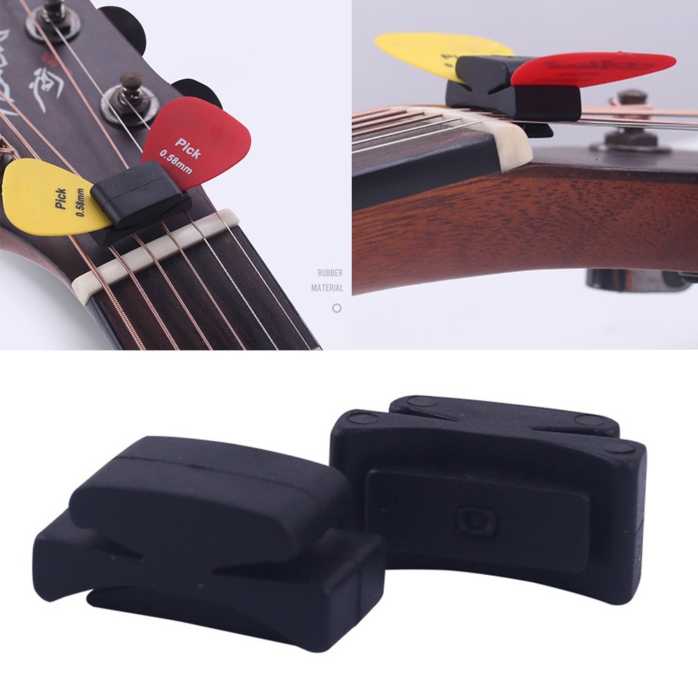 Gummi Gitarre Plektrum Halter Befestigung an Kopfplatte für Bass ...