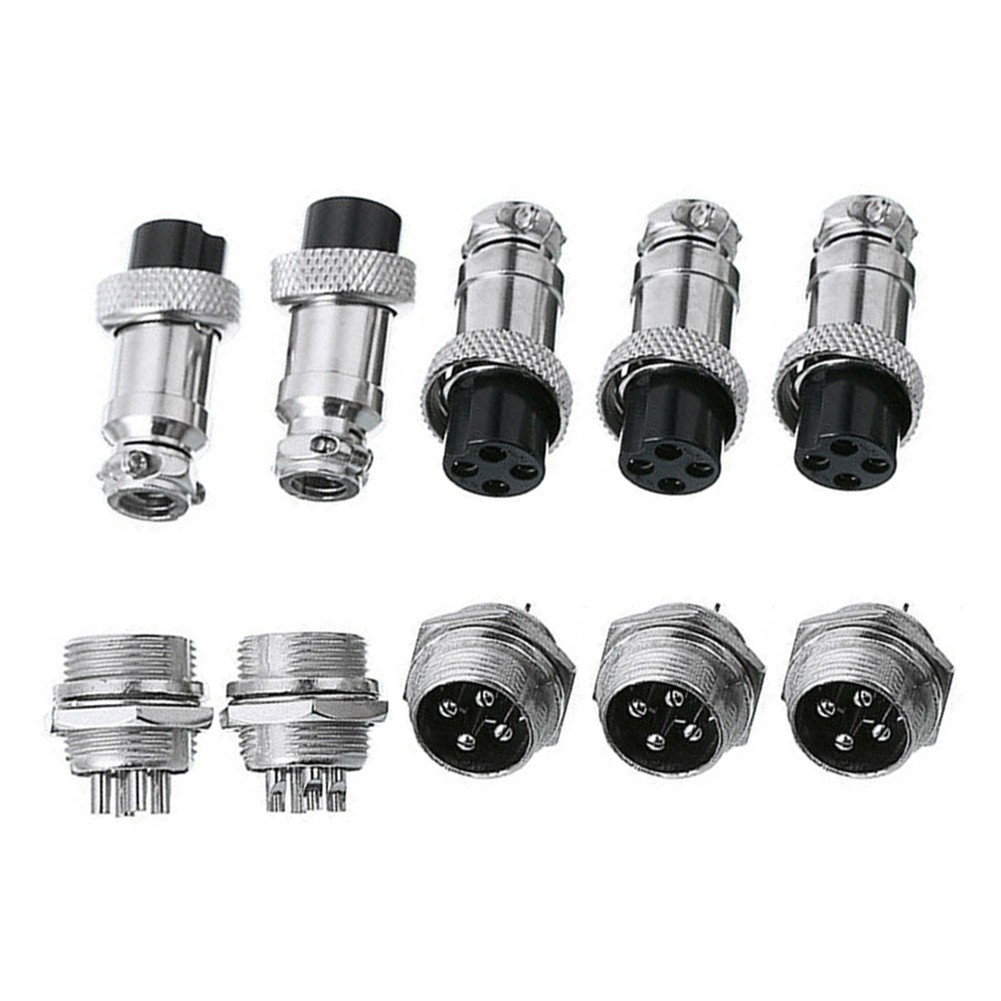 Industrial Grade 5 Pair 4 Pin Male Female Panel Wire Connector 16mm ...