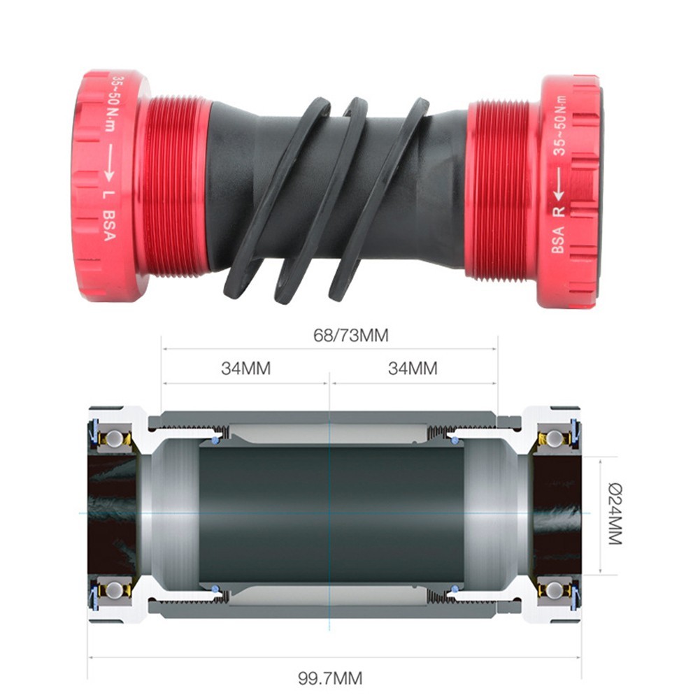 1 X BSA Bottom Bracket BB68 MTB Threaded 68-73mm Bike Axis Crank Axis 98g | eBay
