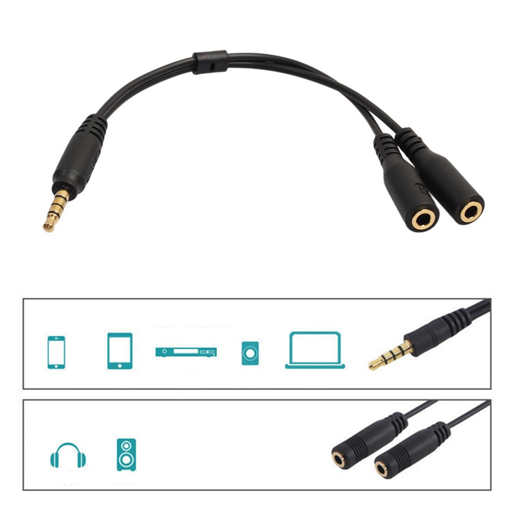 Audio Splitter Stereo Jack Headphone 20cm Length 3.5mm Accessories ...