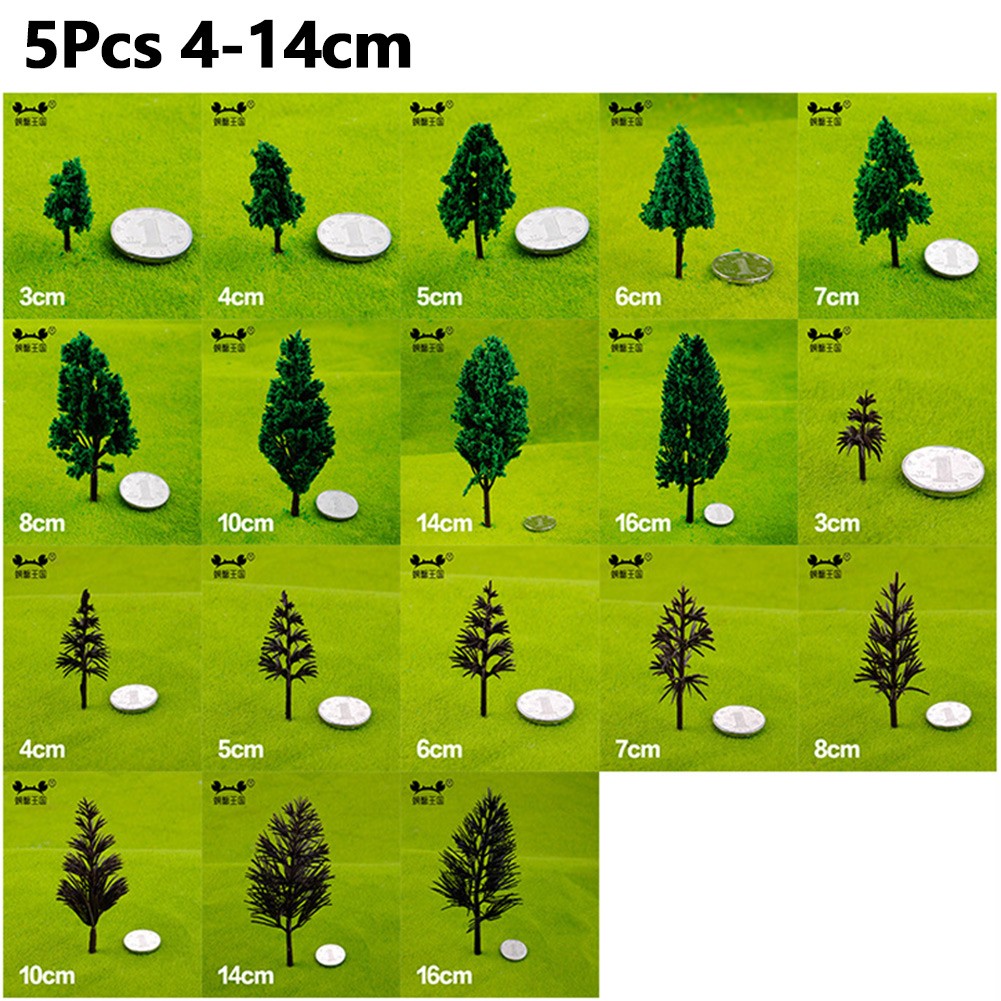 PLASTIC SCALE TREE Landscape for Building Model and Toy Model Set of 5 ...