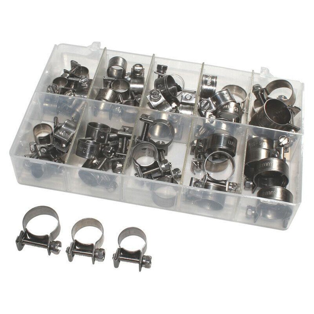 Mini Hose Clips Nuts & Bolts Fuel Line Clamps Petrol Pipe Diesel Air ...