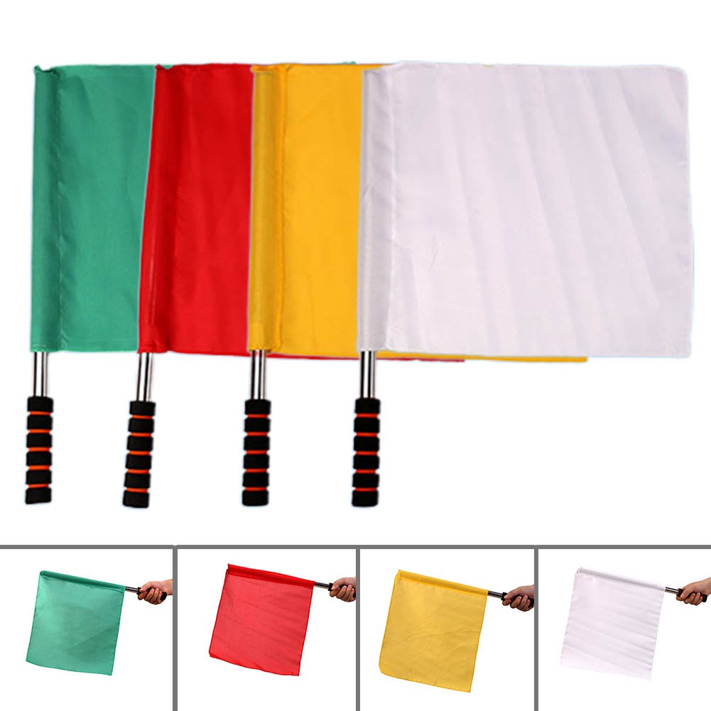 NYLON SOCCER REFEREE Flags Portable & Lightweight with Foam Grip Handle ...