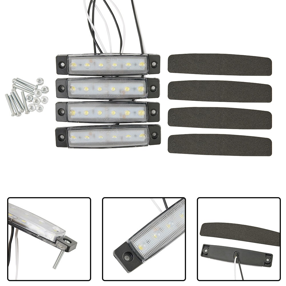 4PCS Marine Grade DC 12-24 Volt Large Waterproof Cool White LED ...