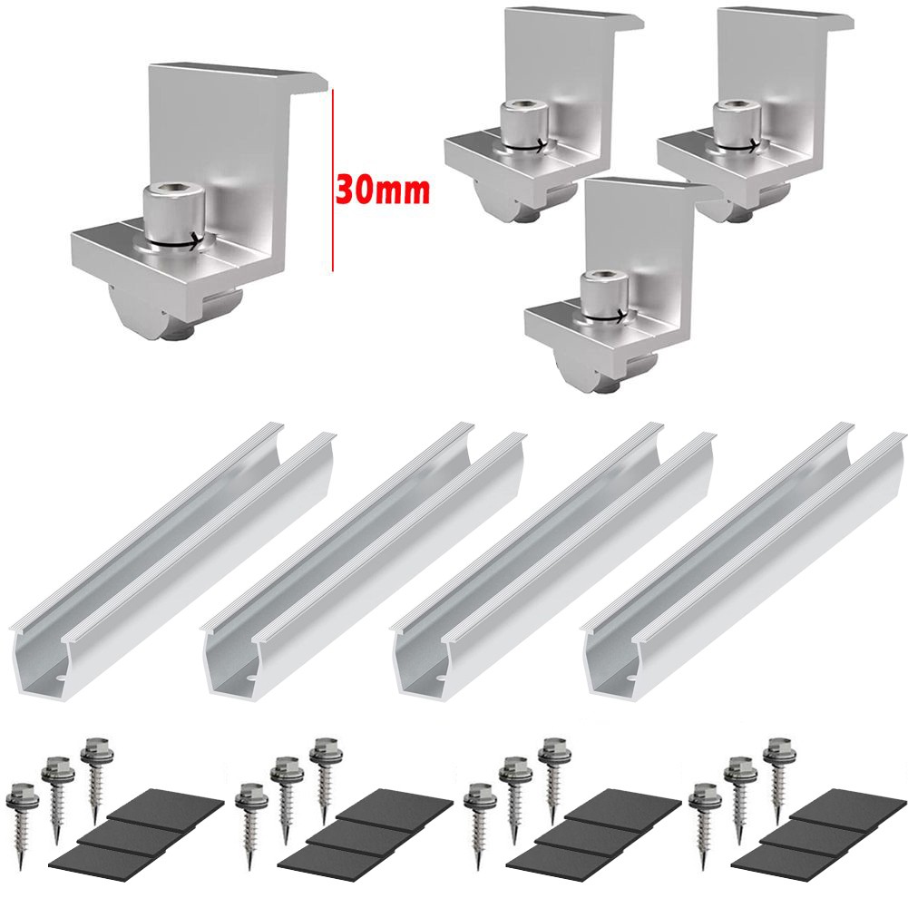 Solar Panel Rails Bracket Rails Roof PV Photovoltaic Set Solar Panel ...