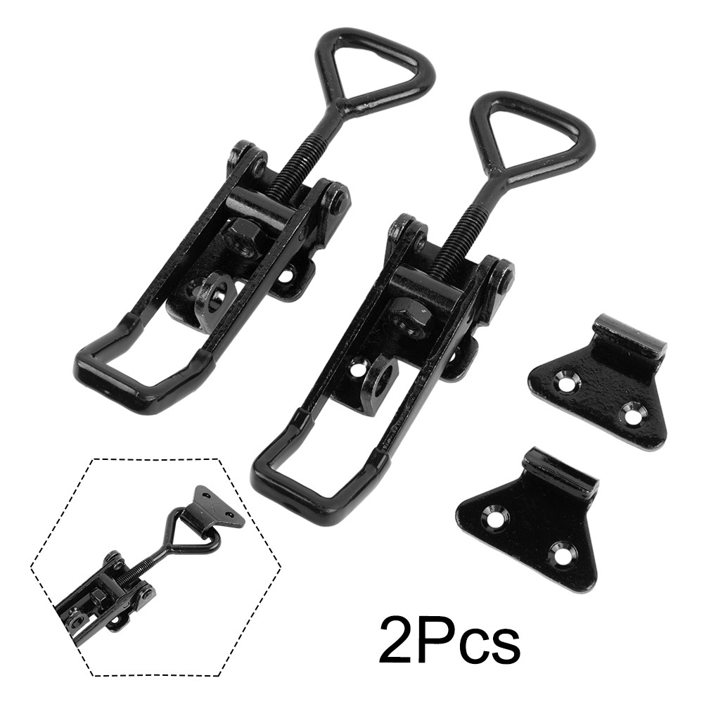 GH-4003 Black Adjustable Toggle Clamp Steel Hasp Catch Clip Quick ...