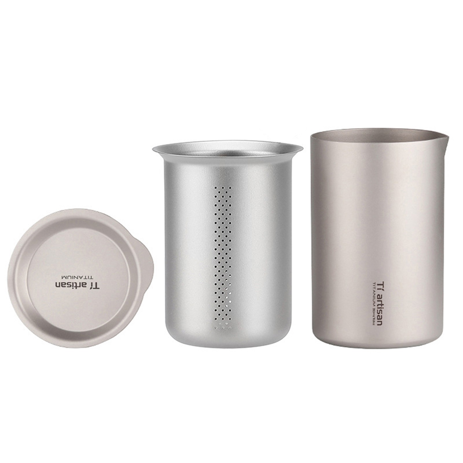 Titanium Tea Cup with Filter Cover 350ml Capacity Rustproof and ...