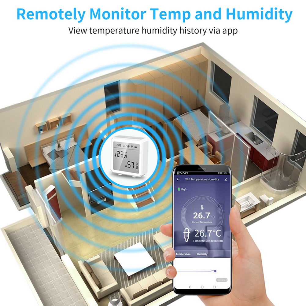 LIVING ROOM BABY Room Temperature Sensor Moisture Sensor Remote ...