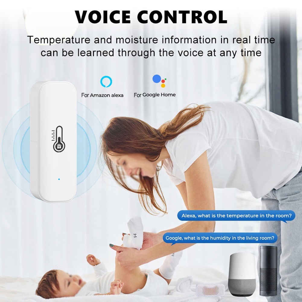 BATTERY POWERED FOR Tuya WiFi Temperature Humidity Sensor for Home ...