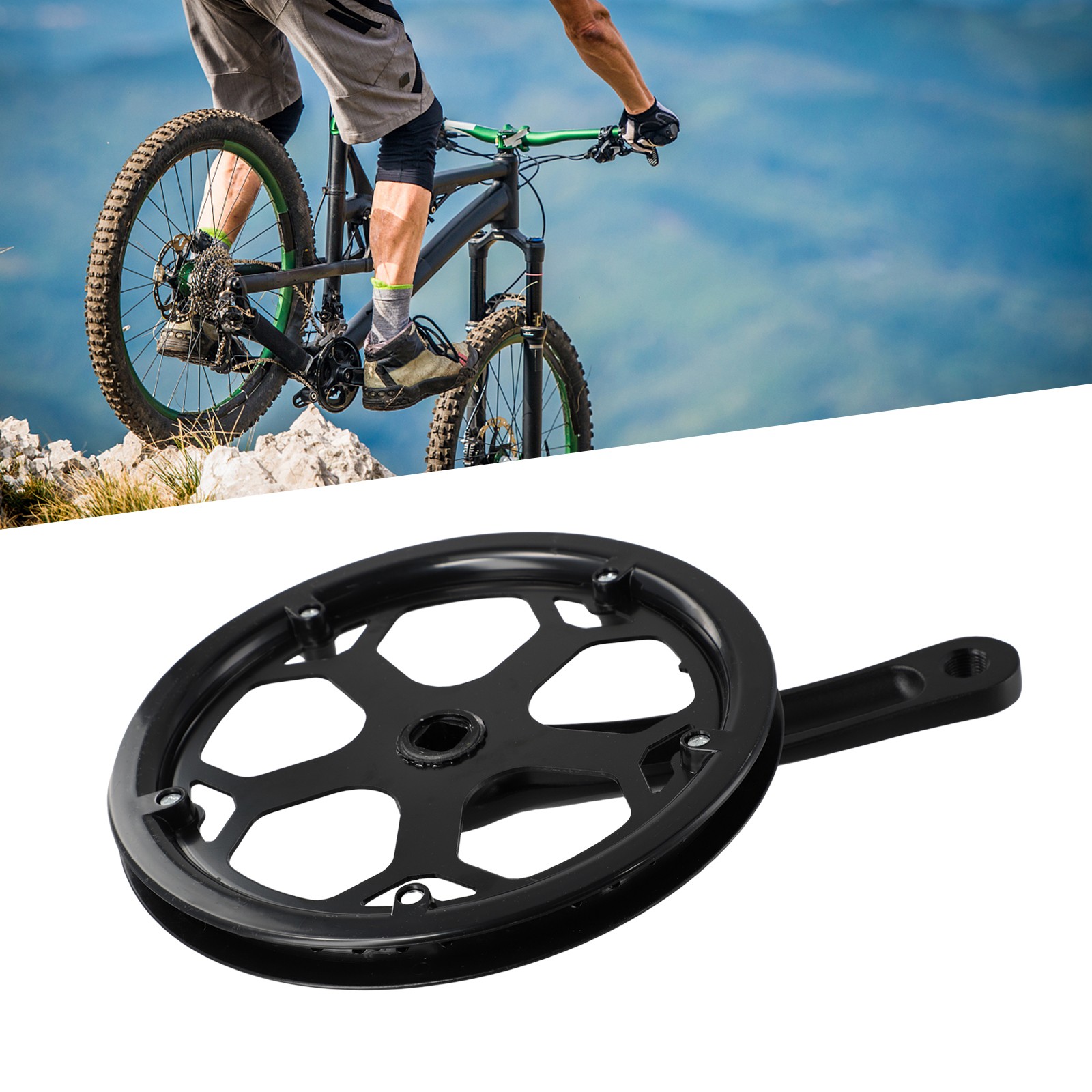 PRACTICAL BIKE CRANKSET Easy To Install High-quality 52T Black For Square Hole $54.83 - PicClick AU