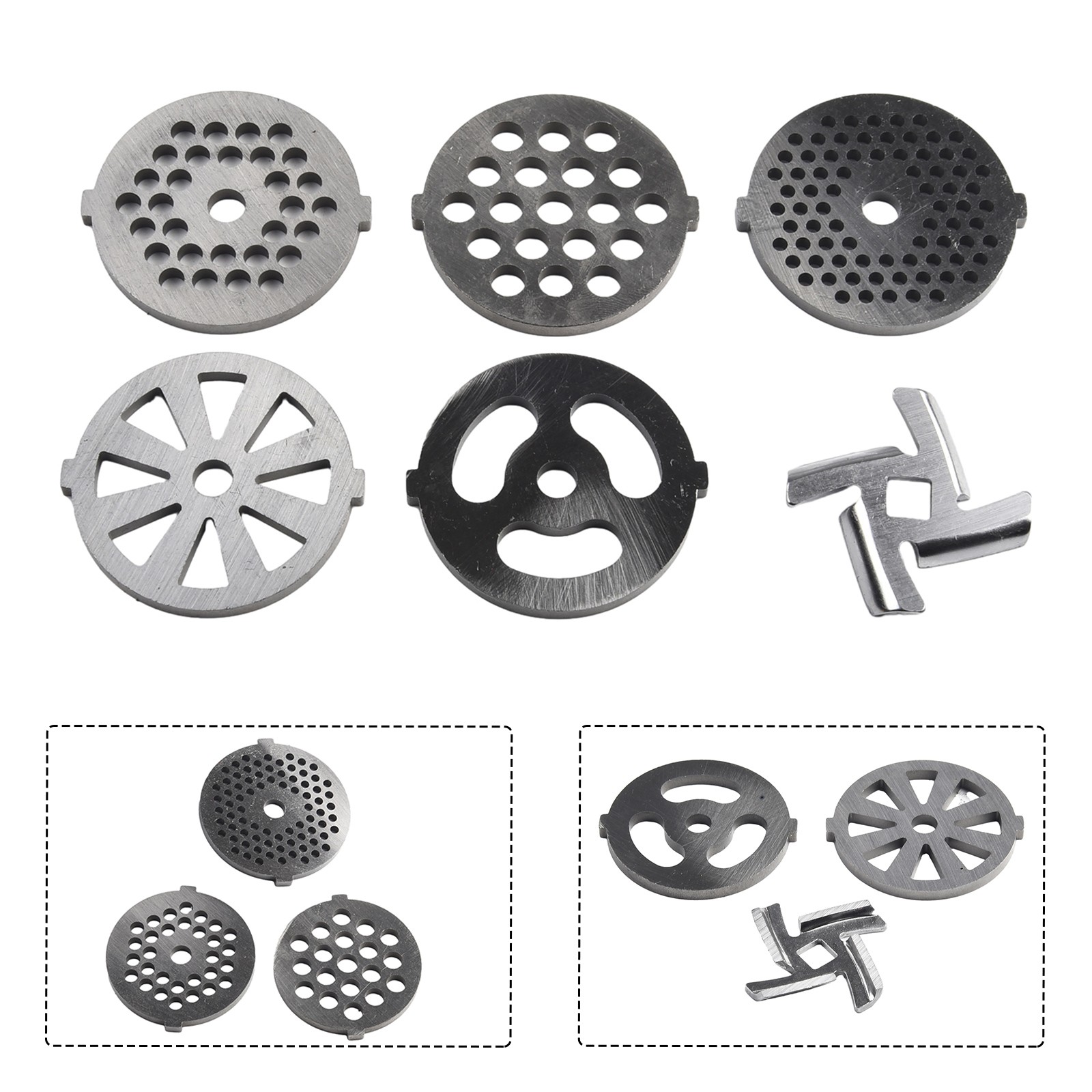 PROFESSIONAL GRADE STAINLESS Steel Plate Discs and Blade Kit for Meat ...