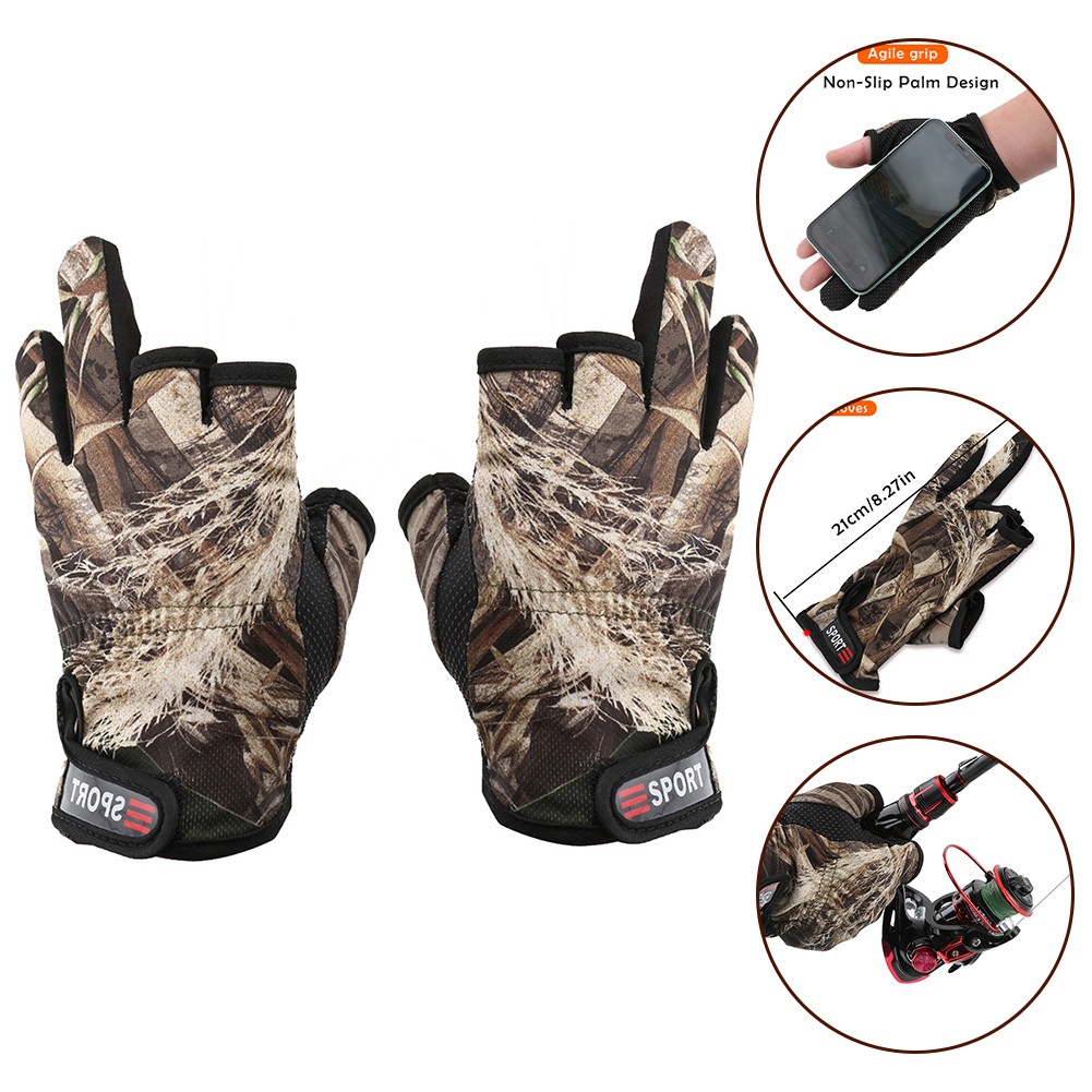 Length Cm Fishing Gloves Weight G Fishing Gloves Knitting Low Fingers ...