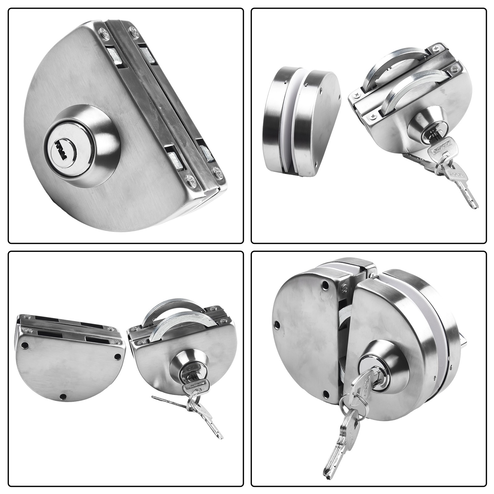 Lock Glass Door Lock Glass Door Lock Glass Lock Key+knob Silver Lock ...