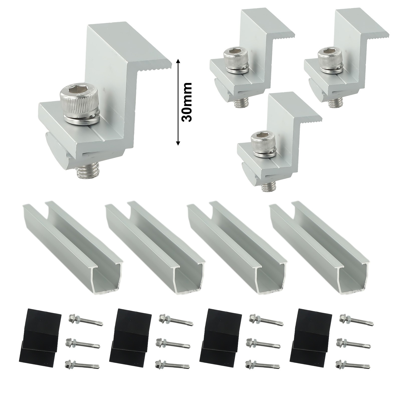 Solar Panel Rails Bracket Rails Roof PV Photovoltaic Set Solar Panel ...