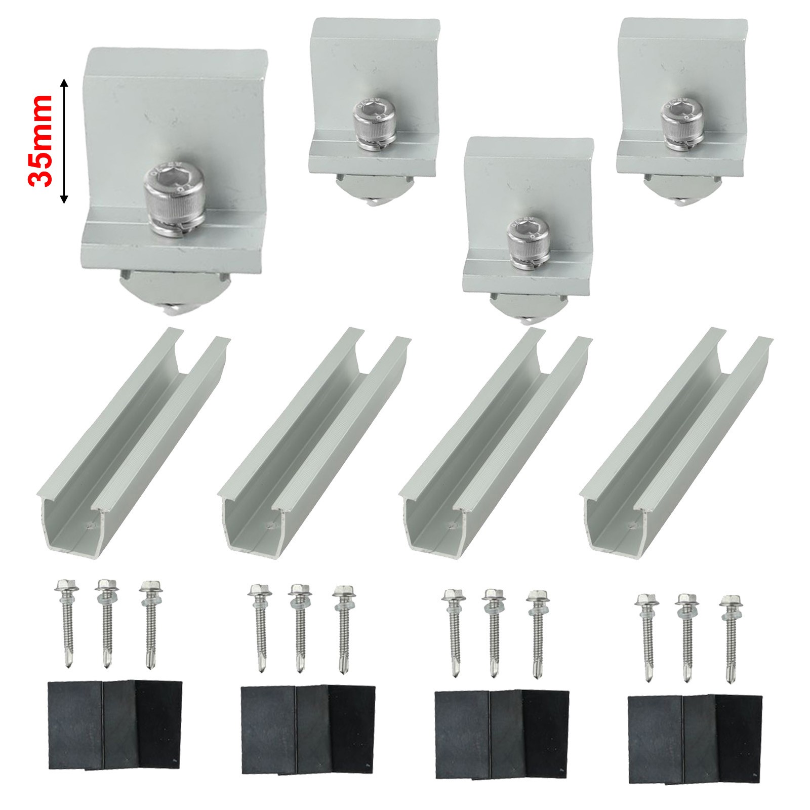 Solar Panel Rails Bracket Rails Roof PV Photovoltaic Set Solar Panel ...