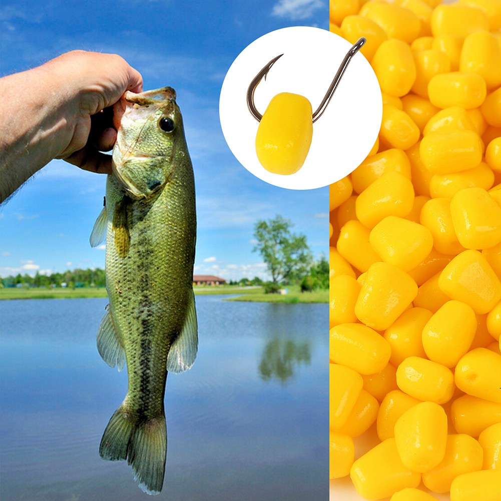 Soft Rubber Shrimp Lures Lifelike Artificial Mealworm Corns 160 Pieces ...