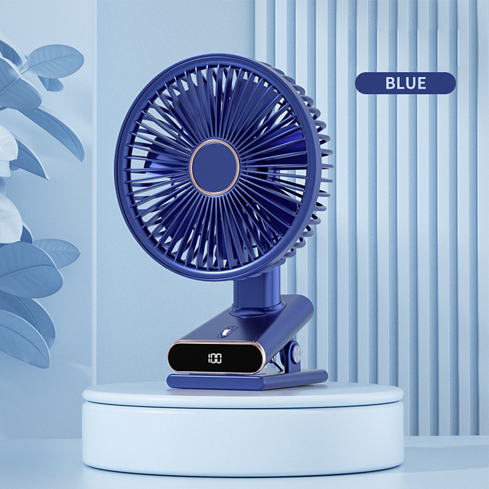 RECHARGEABLE USB FAN with Adjustable Rotation 4000mAh Battery LED ...