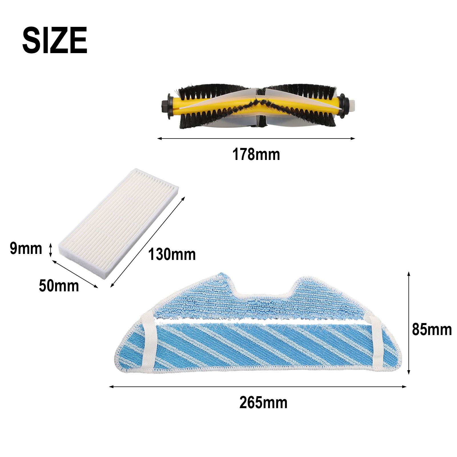 MAIN SIDE BRUSH Kit Floor Cleaning Sturdy Materials Capture Small ...