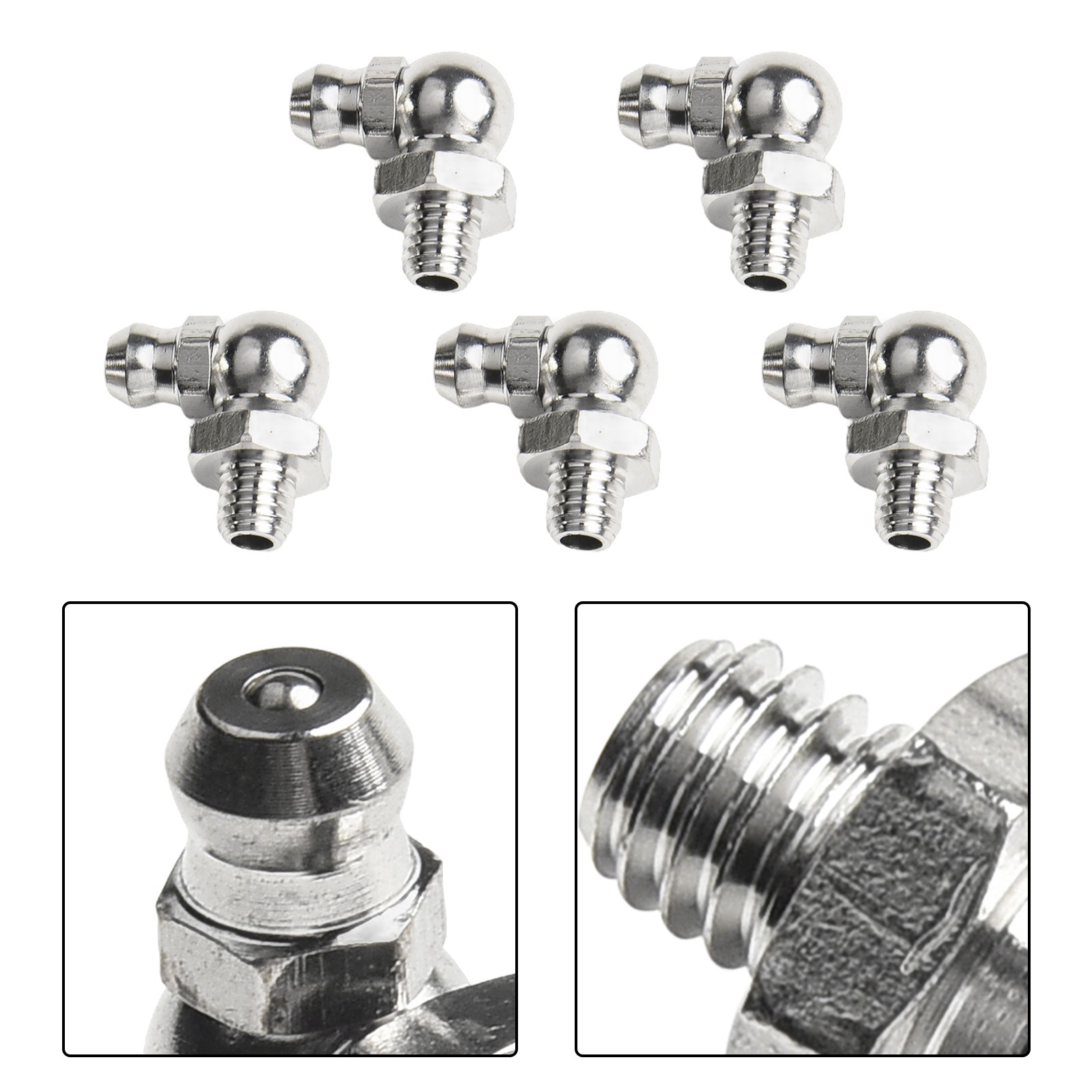 Grease Gun Tips Uxcell 304 Stainless Steel 90 Degree Grease Fittings ...