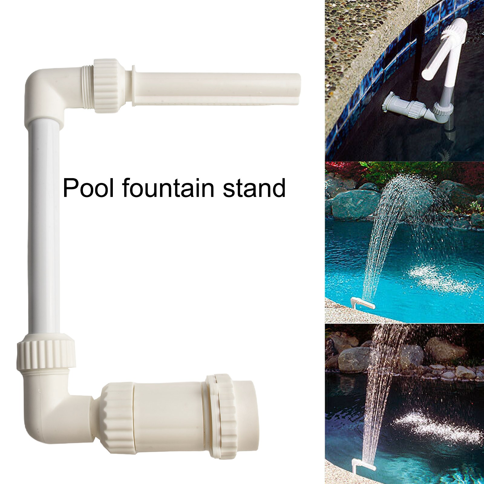 Swimming Fish Pool Waterfall Fountain Adjustable Water Pool White 26*40 ...