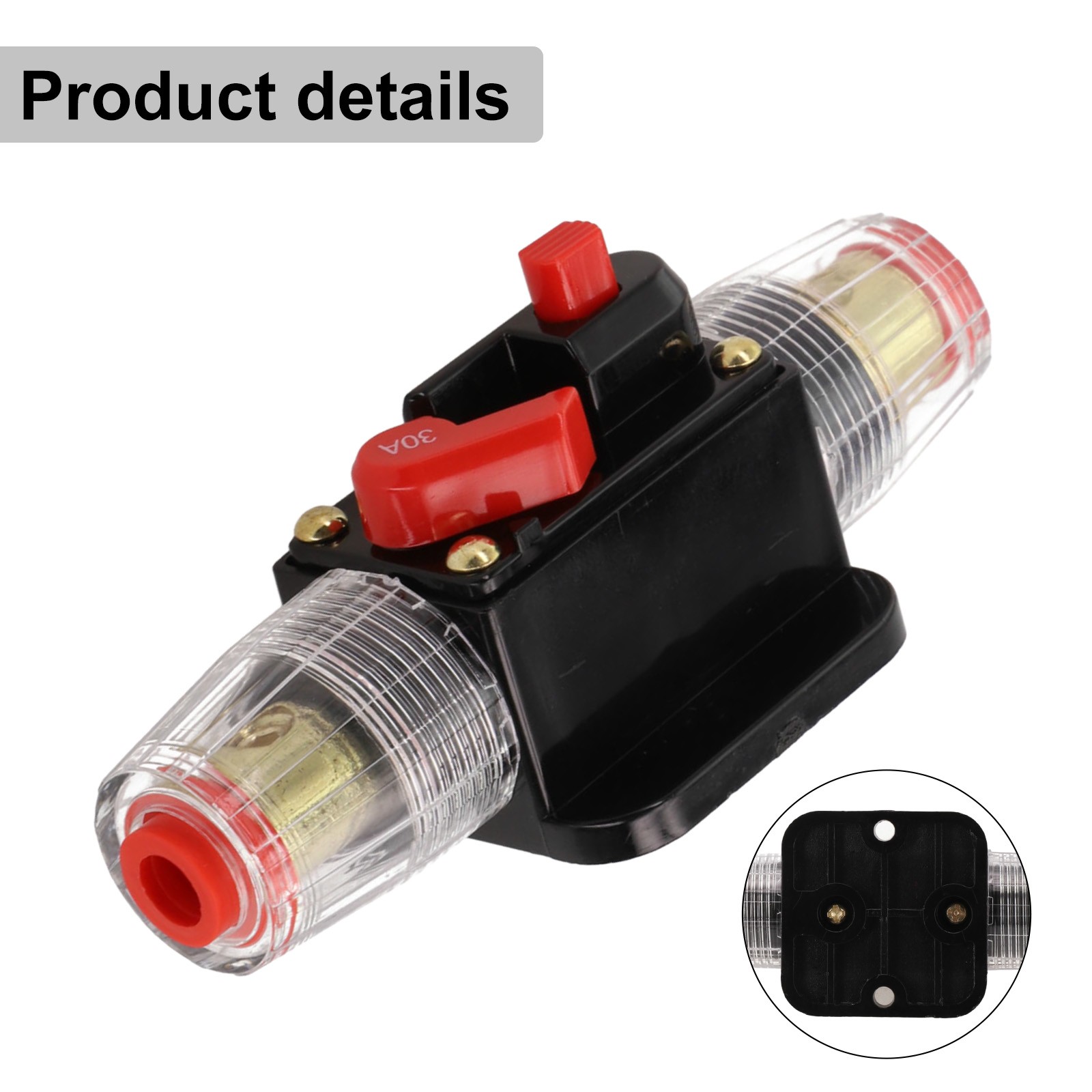 Heavy Duty 30A Inline Circuit Breaker Fuse Holder for Overload ...
