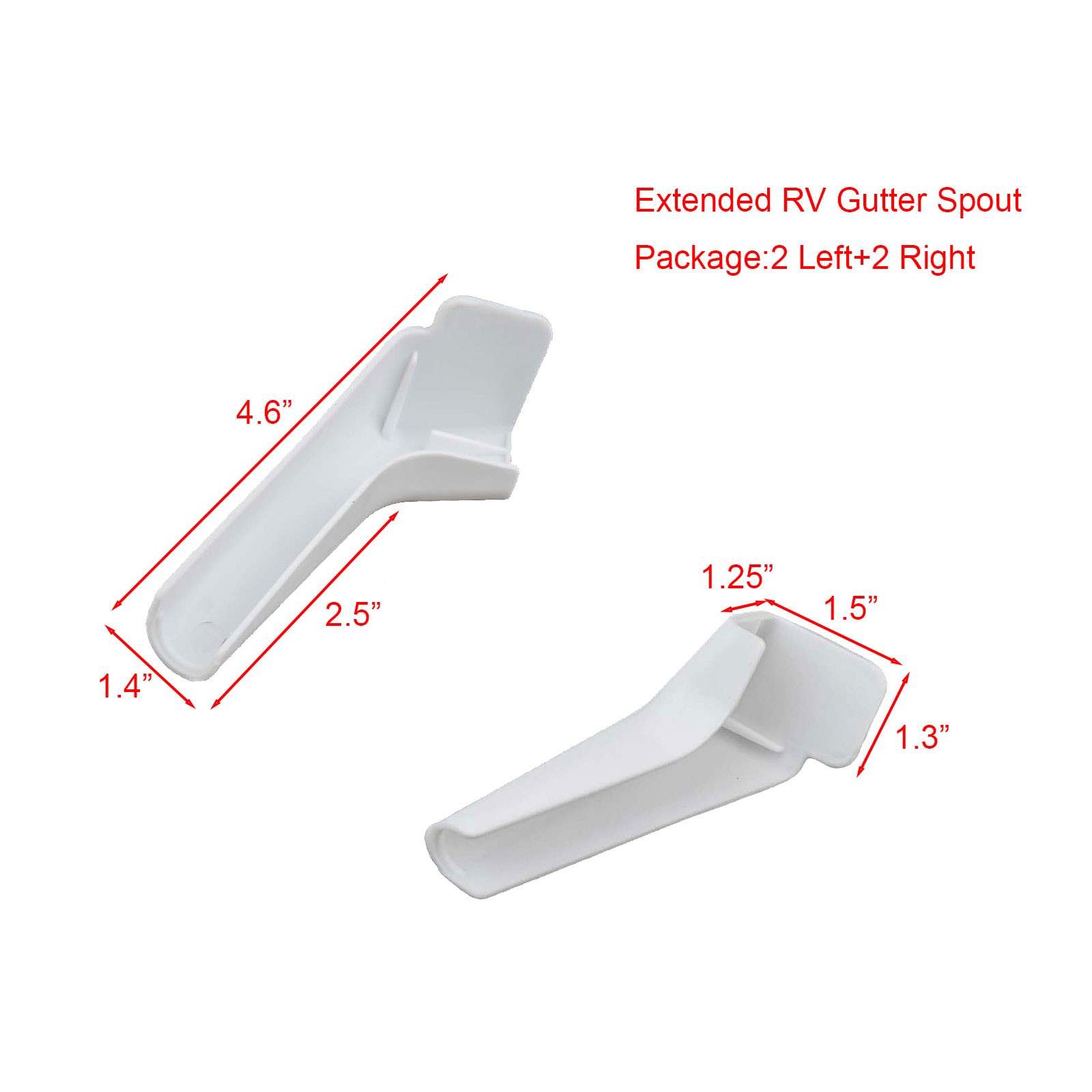 Rv Faucet 4-Pack White RV Gutter Spouts - Long Downspouts For Camper ...