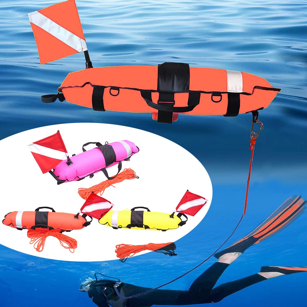 210D Nylon Spearfishing Float Dive Marker with Reflective Band and Flag ...