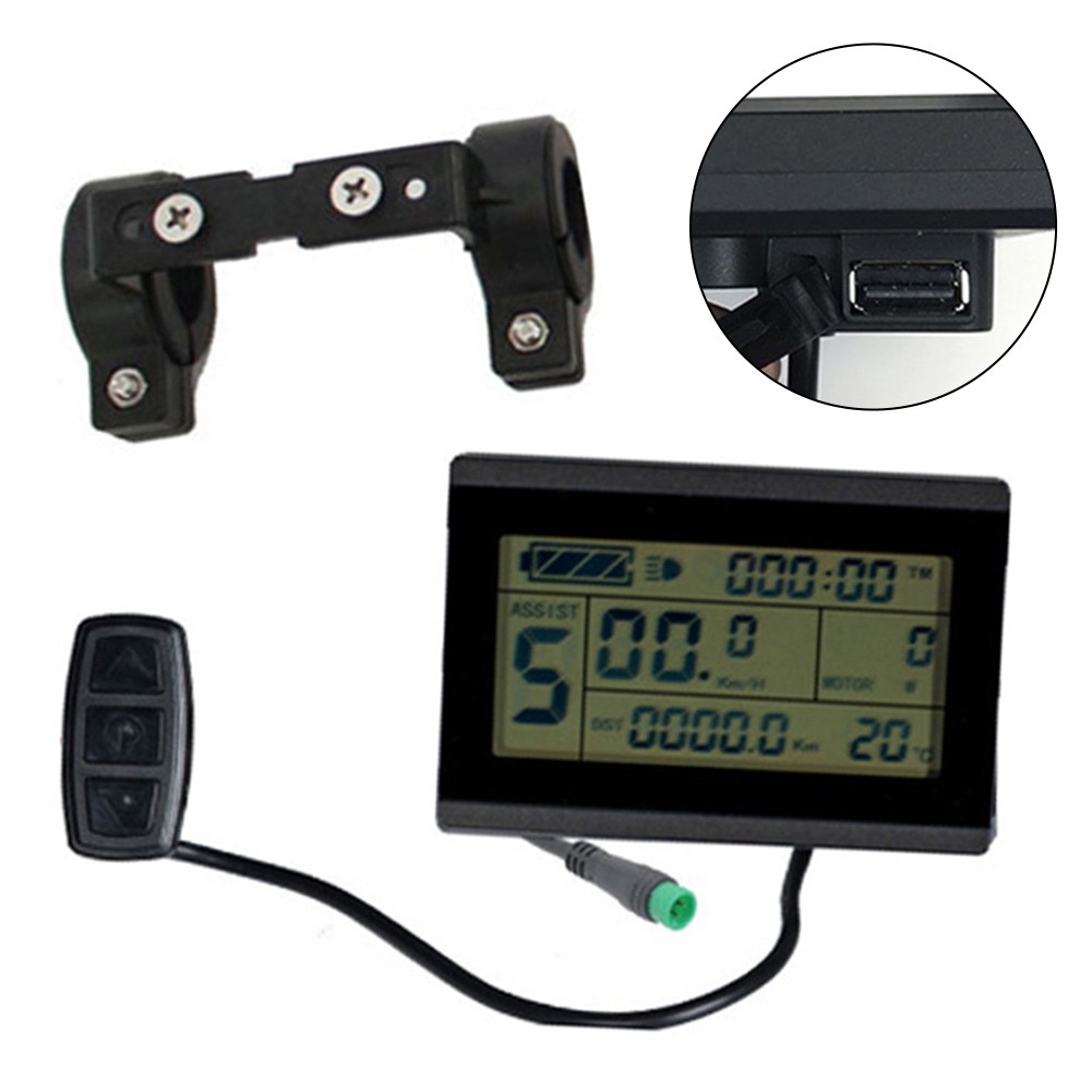 Compact E Bike Dashboard Display LCD3U with USB and Weatherproof Cable ...
