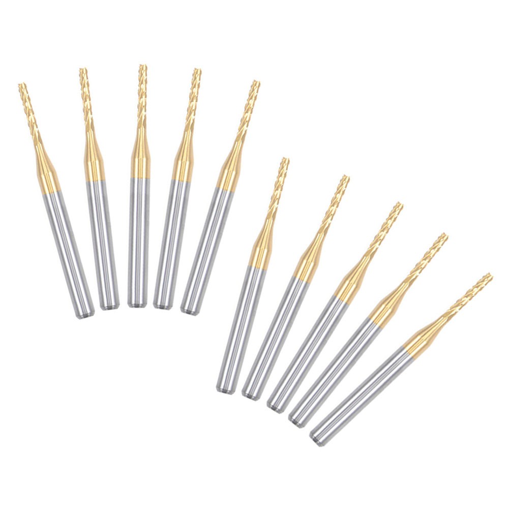 Engraving Drill Bit Set 10pcs Carbide End Mills with Titanium Coating 1 ...