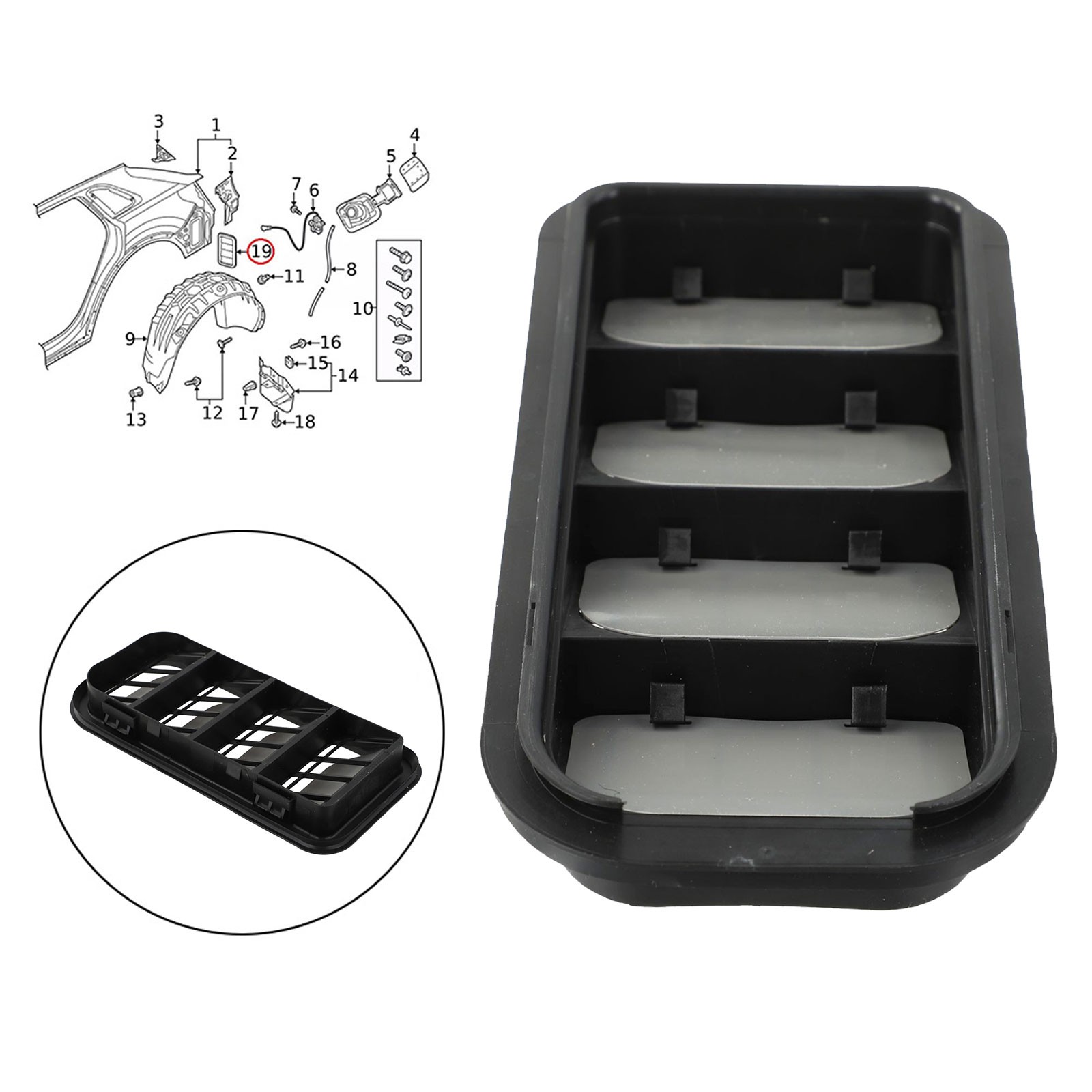 Grille de ventilation quart de panneau arrière pour GOLF MK7 2015 2021 ...