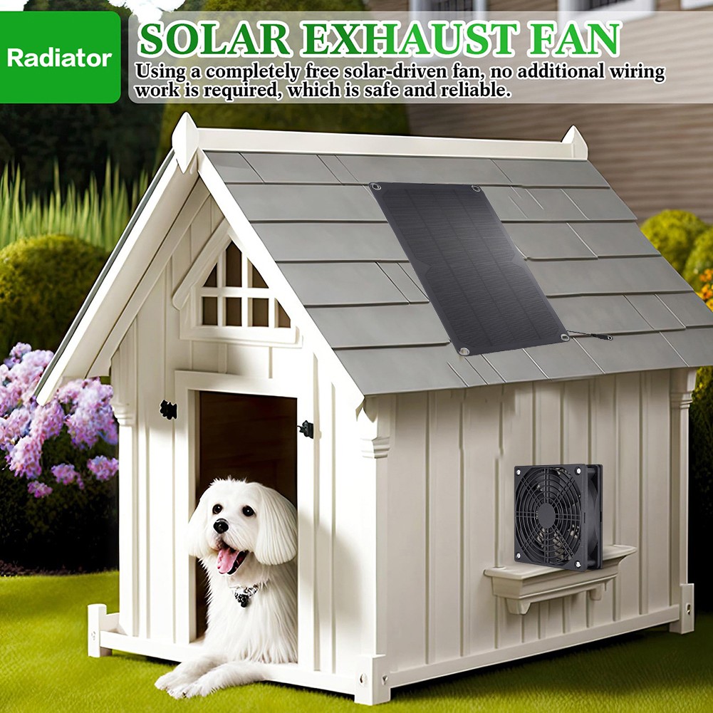 Solar Mini Fan for Pets and Greenhouses 3W Power with 10W Solar Energy ...