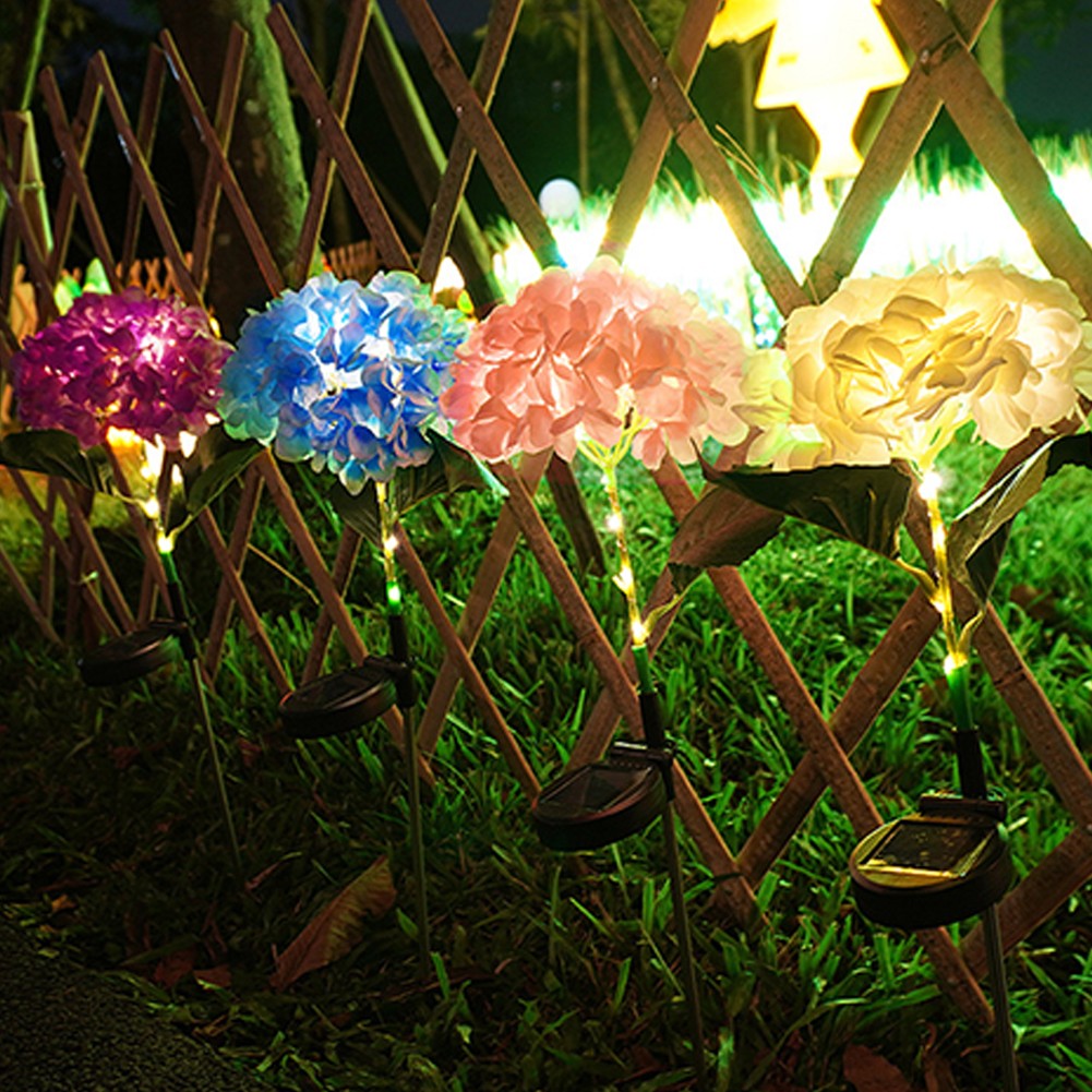 Charming Floral Design Flower Shape Lights Outdoor Decor Solar Garden ...