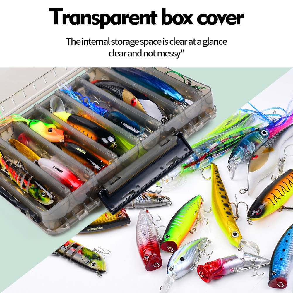 DOUBLE-SIDED TACKLE BOX Lightweight Construction Organized Storage ...
