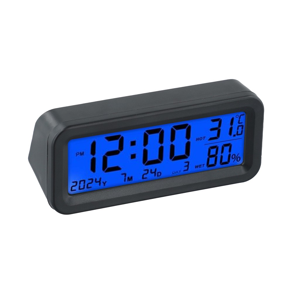Solar Digital Clock for Vehicle Displays Date Temperature and Day ...