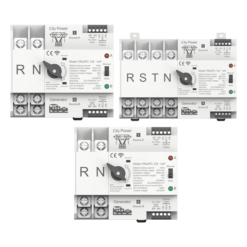 WiFi Enabled For ATS Dual Power Automatic Transfer Switch Timer Relay ...