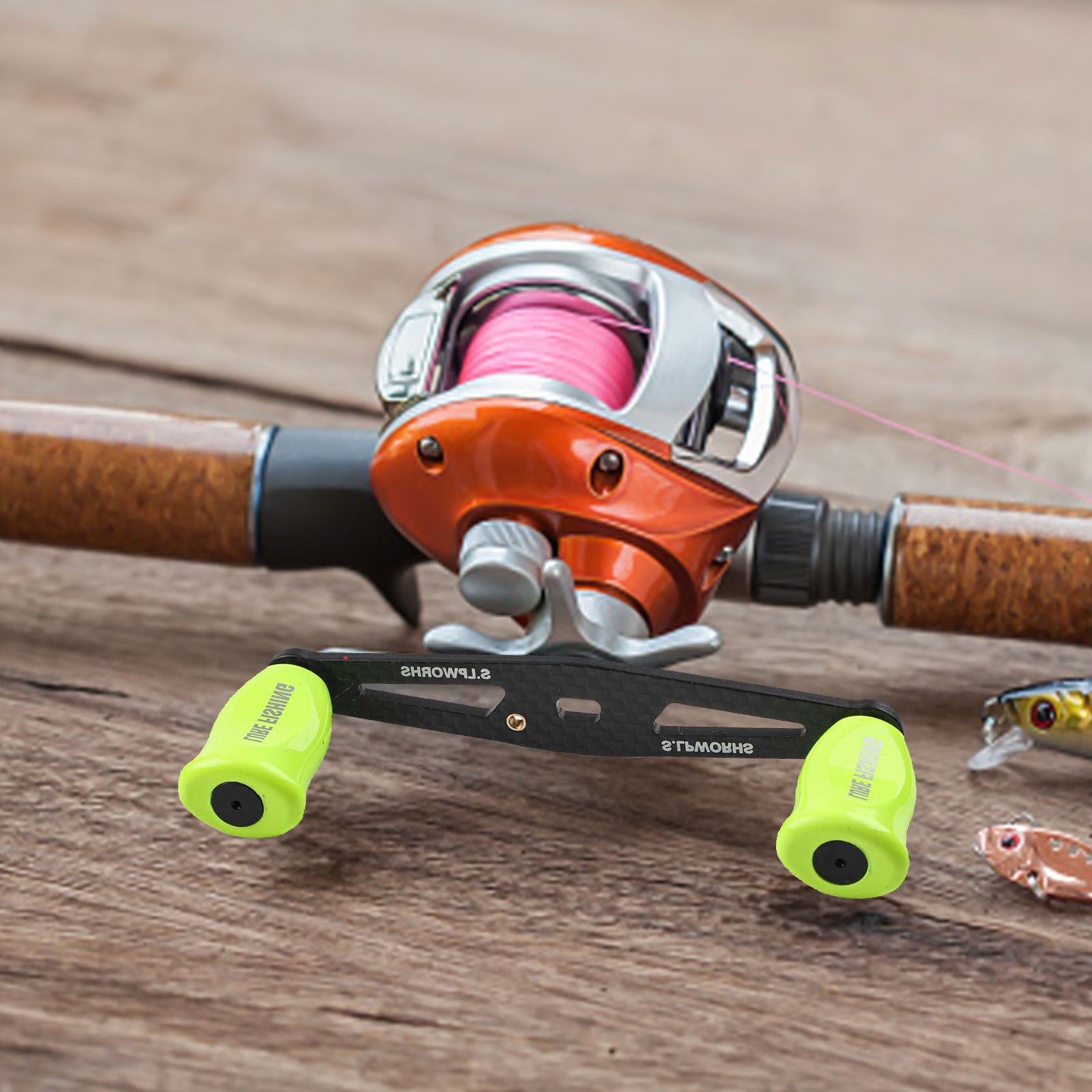 FISHING REEL ROCKER Handle Carbon Fiber for Metanium For Bantam For ...