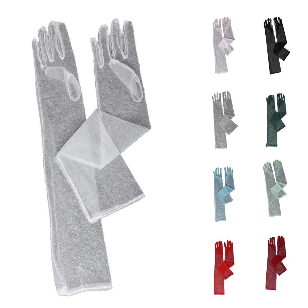 Extra Long Mesh Gloves for Women See Through Style Suitable for Evening ...