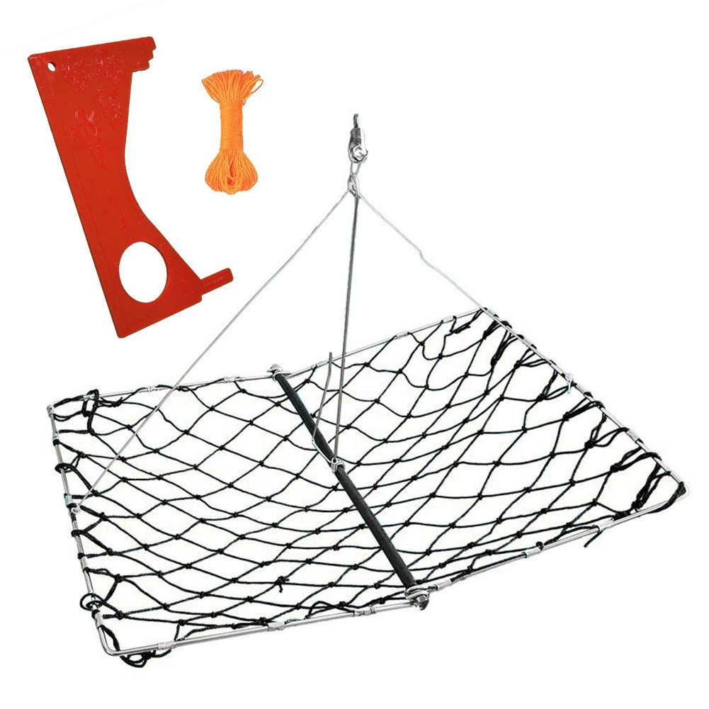 FOLDABLE CRAB TRAP with Rope and Gauge for Catching Lobsters Crabs and ...