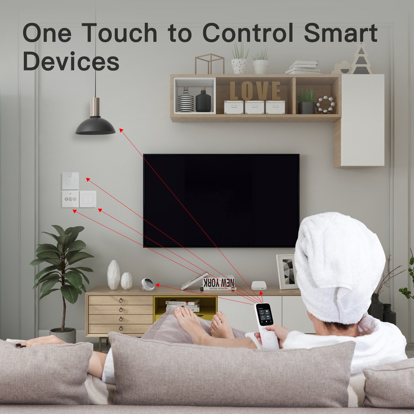 WIFI CENTRAL CONTROL Panel with Wireless Remote and Touchscreen Display ...