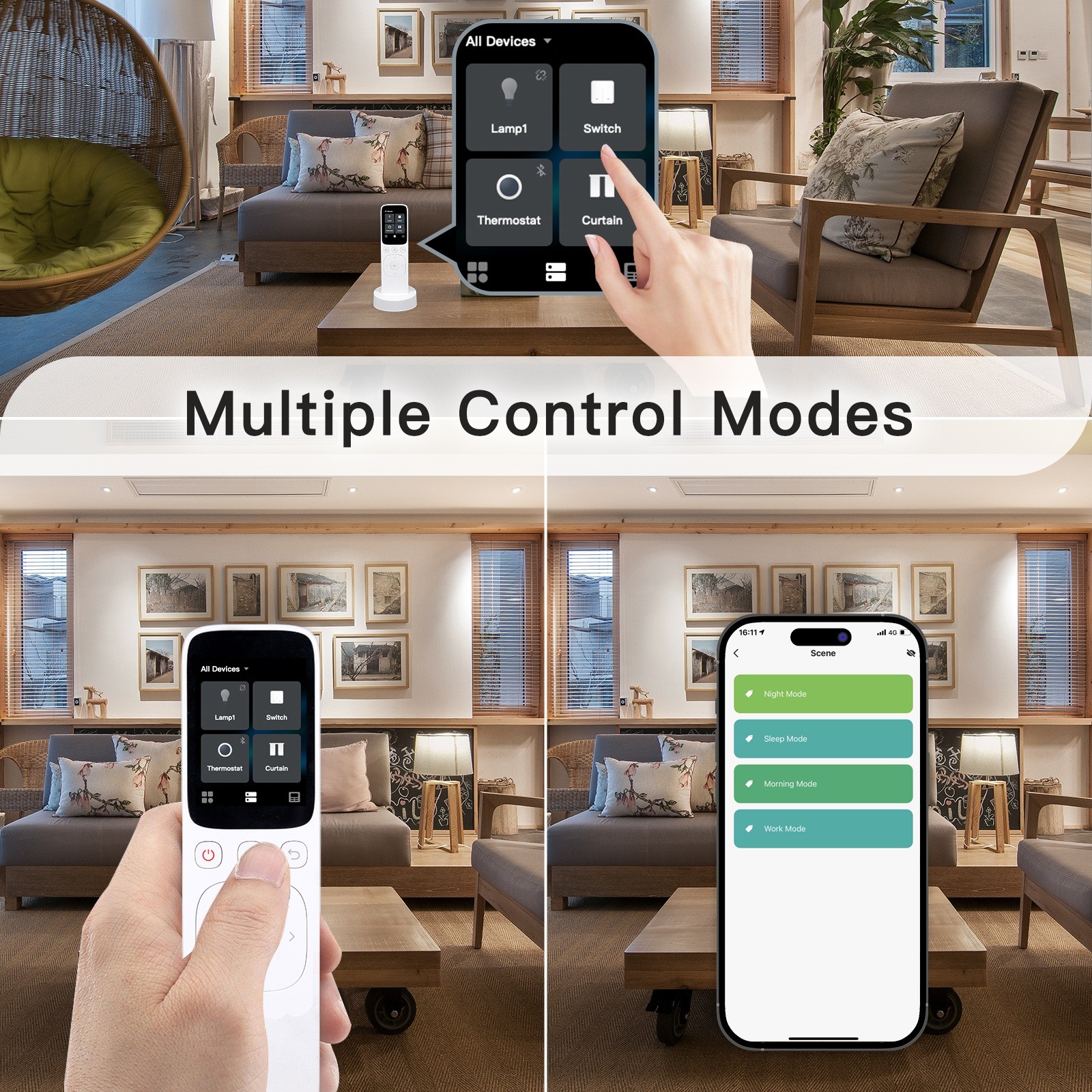 WIRELESS WIFI SMART Home Central Control Panel with App and Remote ...