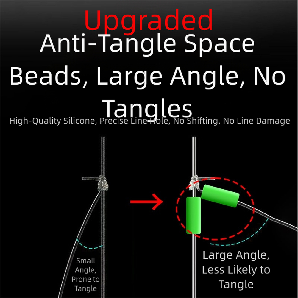 Four Hook Hand Pole Rig with High Transparency Nylon Lines for Carp ...