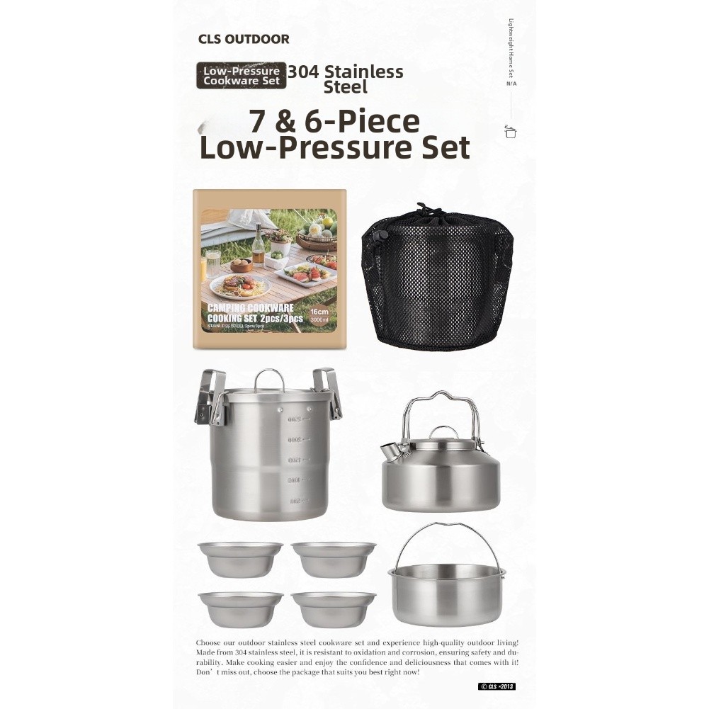 Camping Cookware Hiking Kitchen Set For Outdoor Cooking Saucepan ...