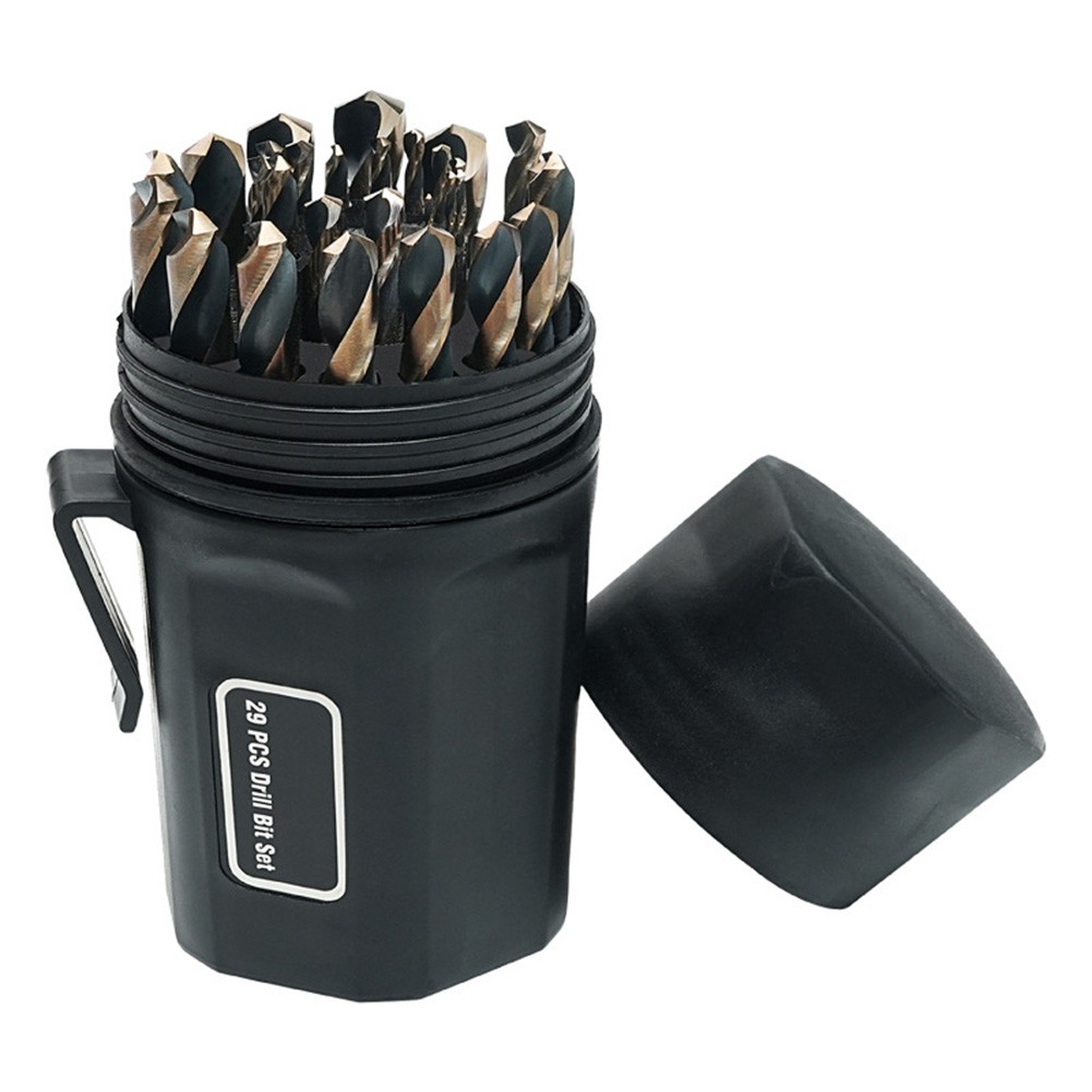 29 Piece HSS Twist Drill Bits Kit for Metal Wood Plastic with Straight ...