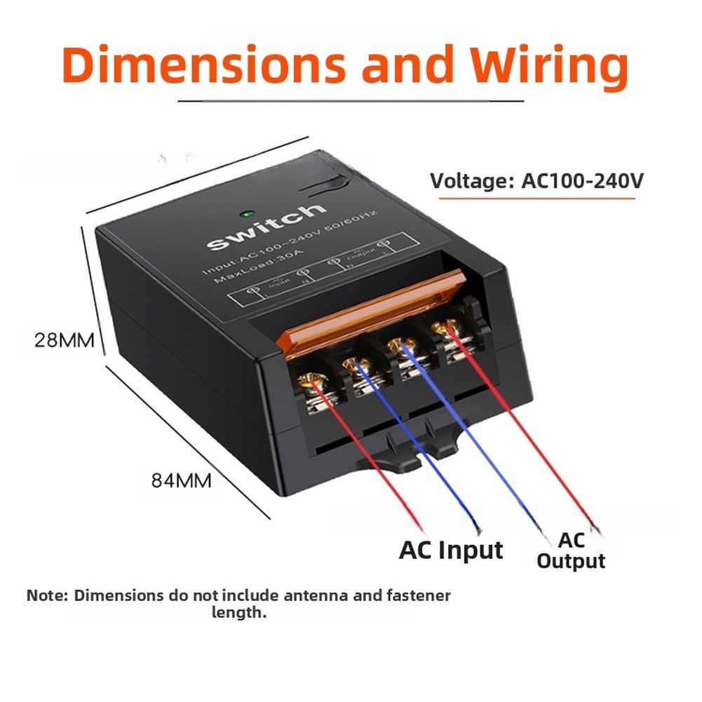 AC 100-240V Switch 30A Remote Control Switch Flexible Device Management ...