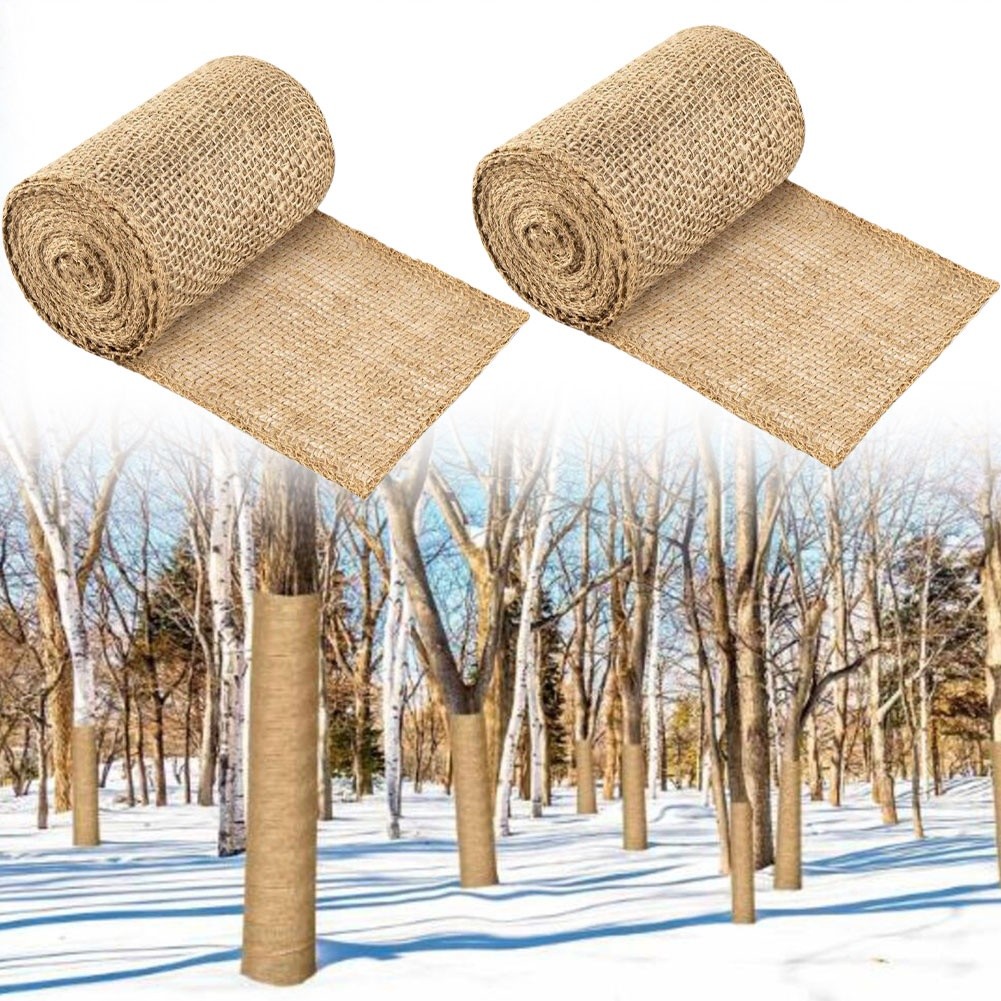 Burlap Trunk Wraps 2 Rolls Tree Protector Bandage for Winter Frost ...