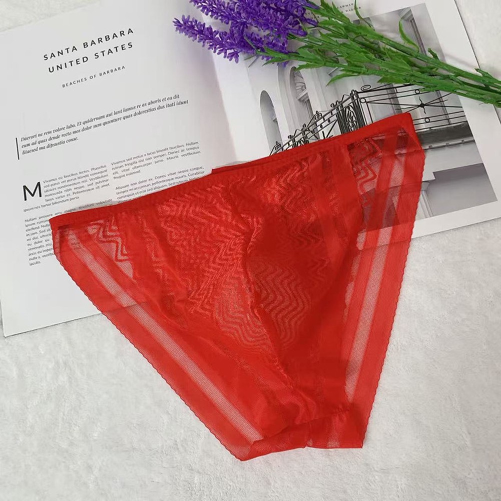 Men Water Ripple Style Breathable Low Rise Briefs Underwear with ...