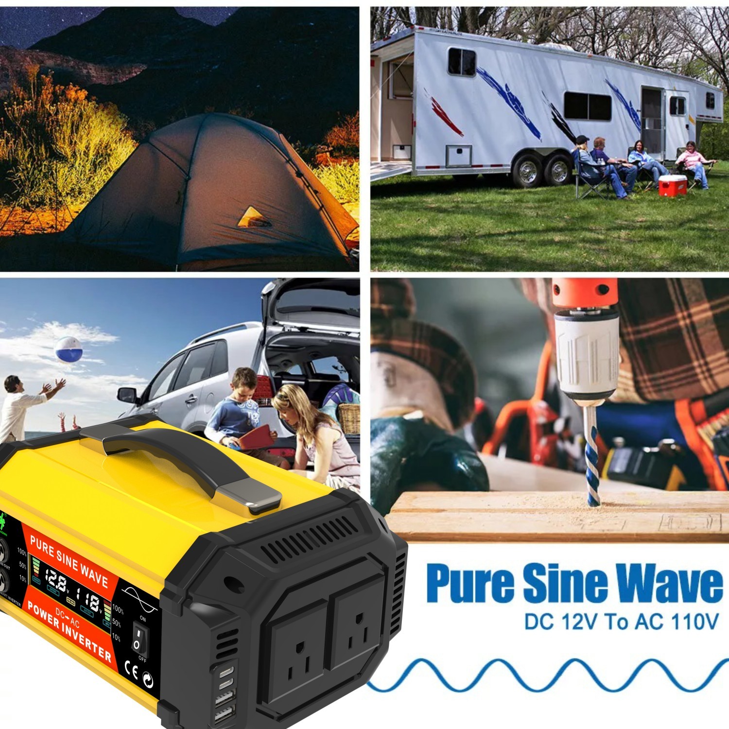 SMART 1000W PURE Sine Wave Inverter with Real Time System Display for ...