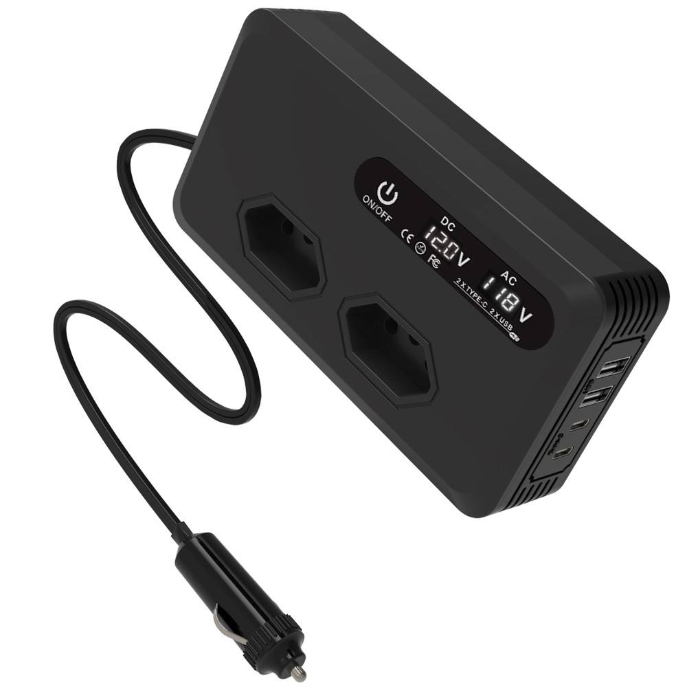 400 WATT CAR Power Inverter 12V to 220V Dual AC Outlets Four USB ...