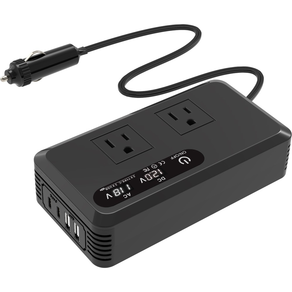 400 WATT CAR Power Inverter 12V to 220V Dual AC Outlets Four USB ...